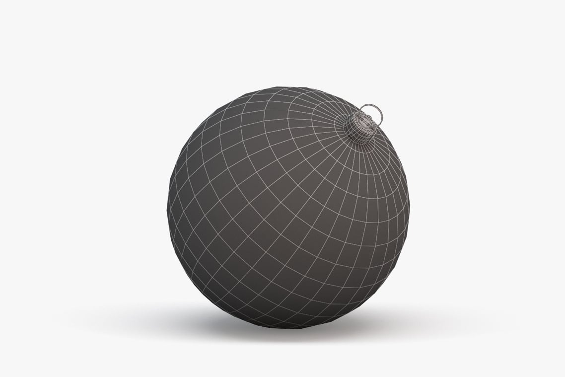 Glass Christmas Ball 3D Model on Yellow Images Creative Store - 145008