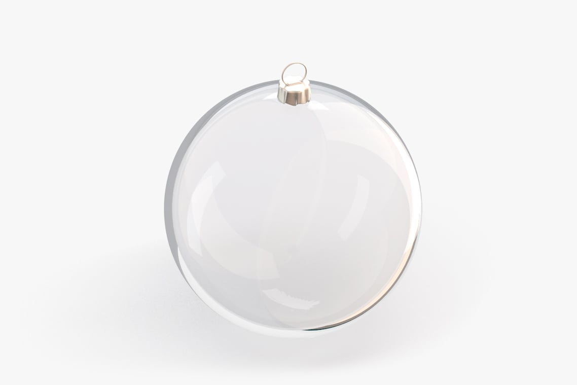 Glass Christmas Ball 3D Model on Yellow Images Creative Store - 145008