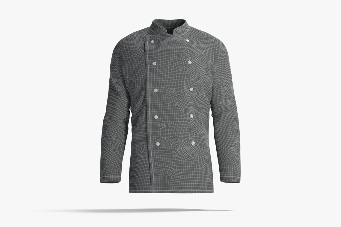 Chef Jacket 3D Model on Yellow Images Creative Store - 144986