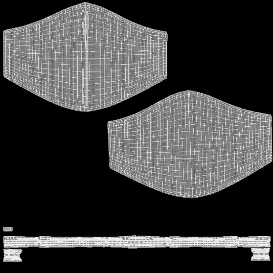 Fabric Face Mask 3D Model on Yellow Images Creative Store - 145030