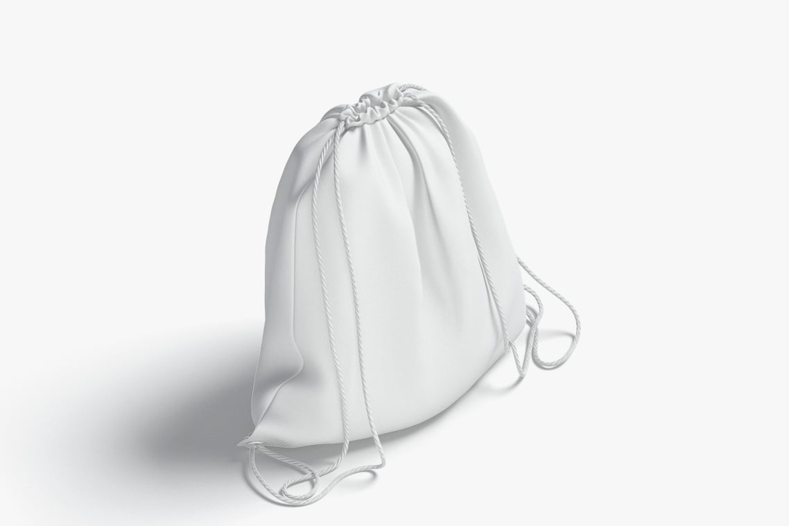Drawstring Bag 3D Model on Yellow Images Creative Store - 145016
