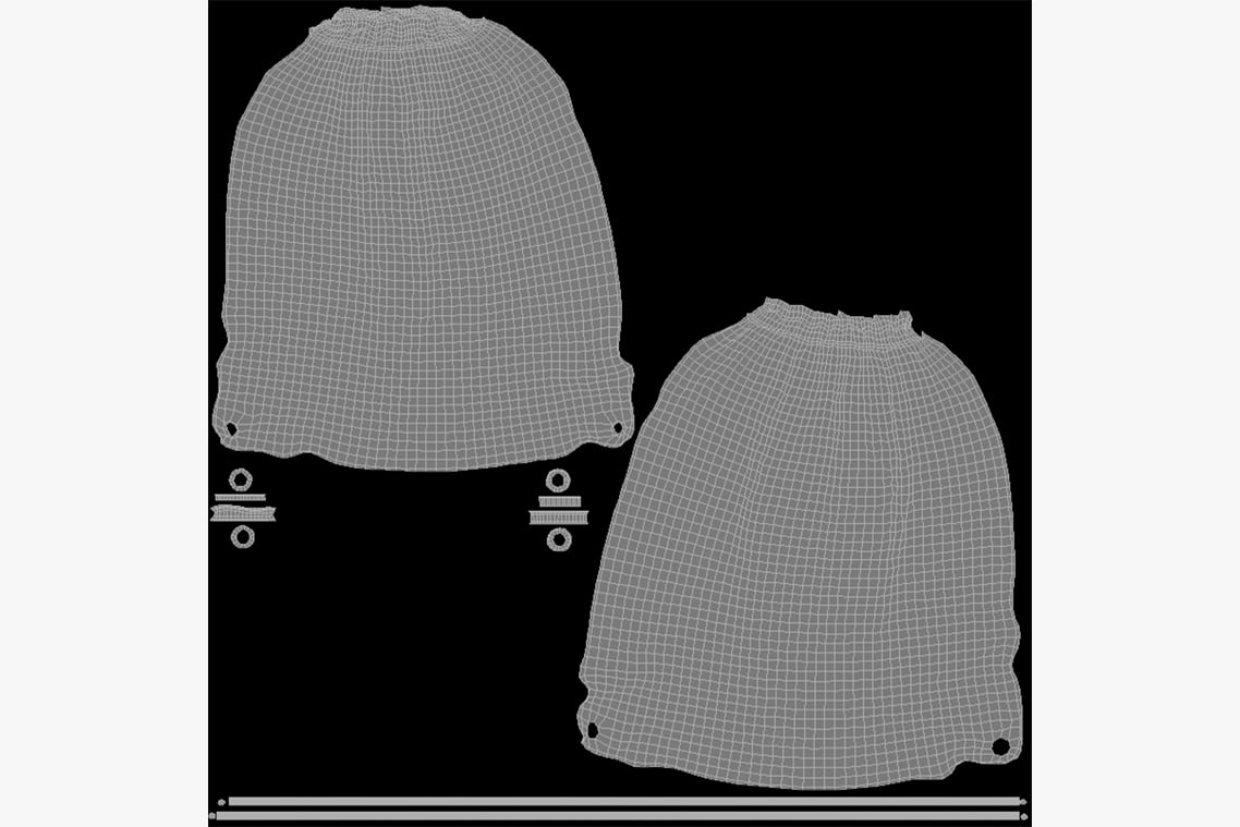 Black Drawstring Bag 3D Model on Yellow Images Creative Store - 145017