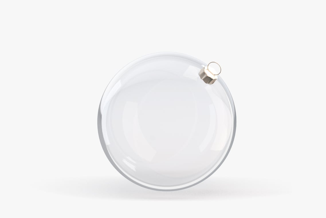 Glass Christmas Ball 3D Model on Yellow Images Creative Store - 145008