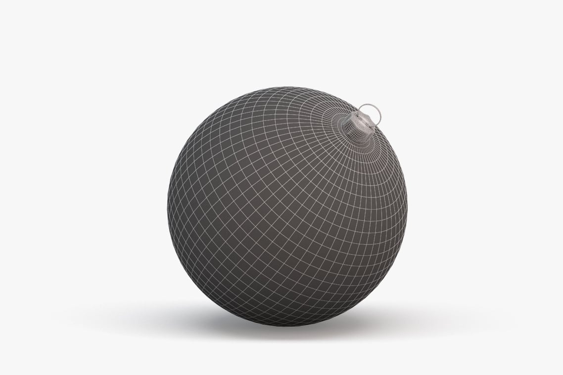 Glass Christmas Ball 3D Model on Yellow Images Creative Store - 145008