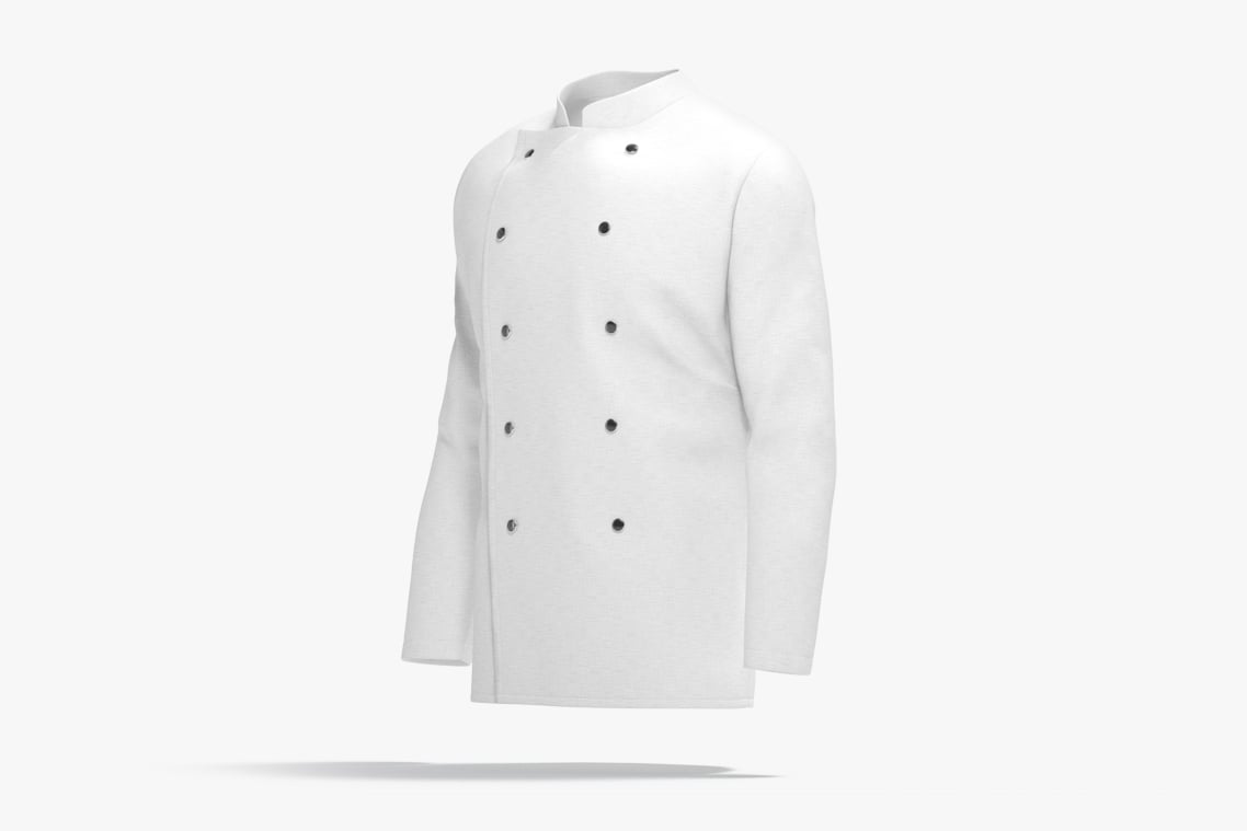 Chef Jacket 3D Model on Yellow Images Creative Store - 144986