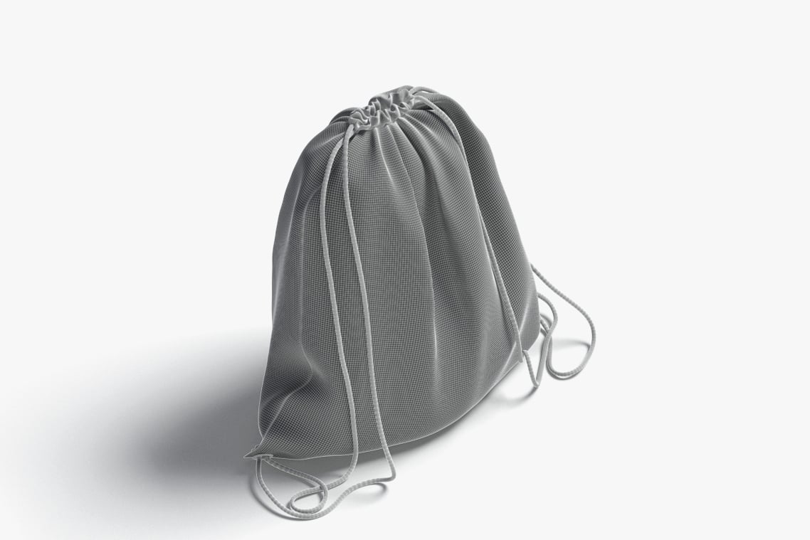 Drawstring Bag 3D Model on Yellow Images Creative Store - 145016