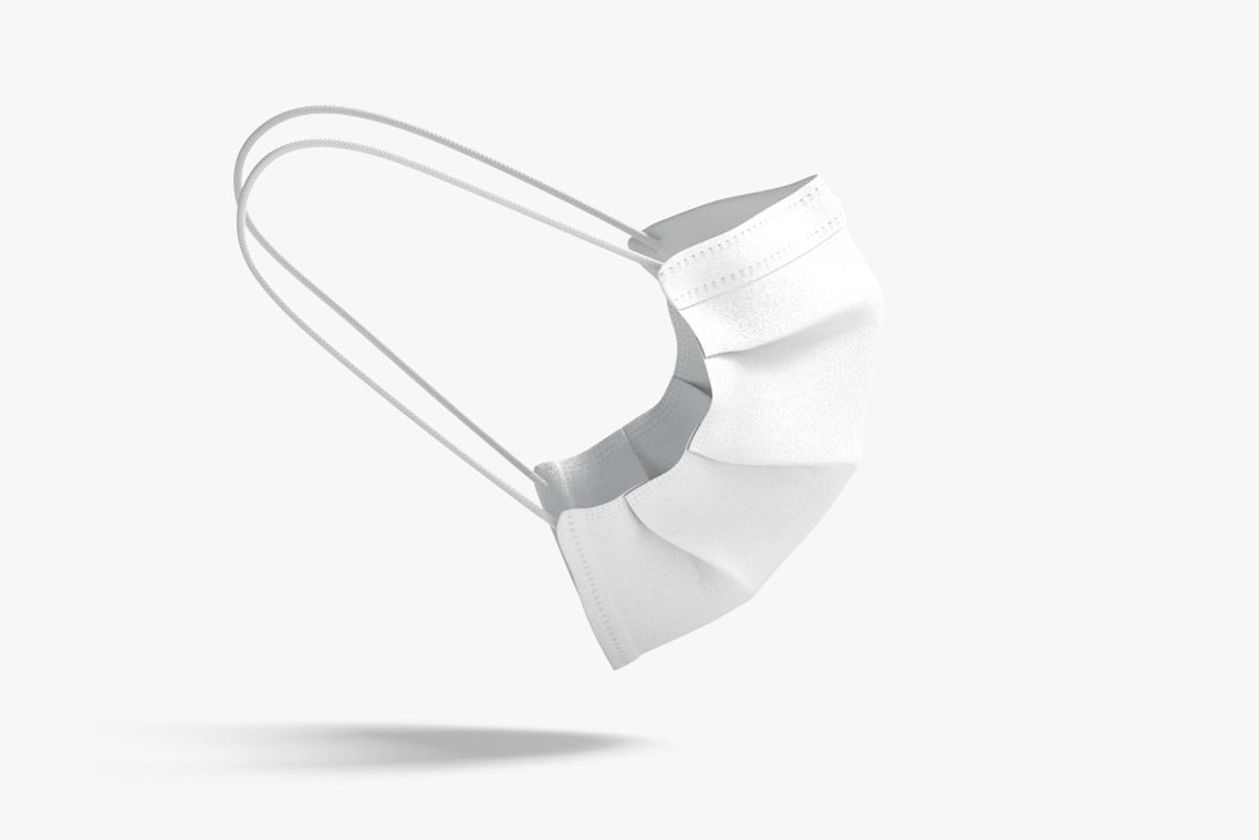 Medical Face Mask 3D Model on Yellow Images Creative Store - 145032