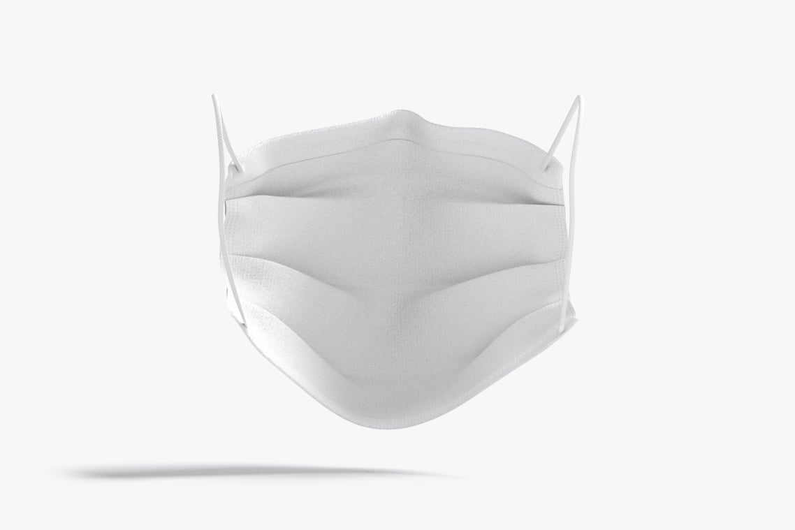 Medical Face Mask 3D Model on Yellow Images Creative Store - 145032