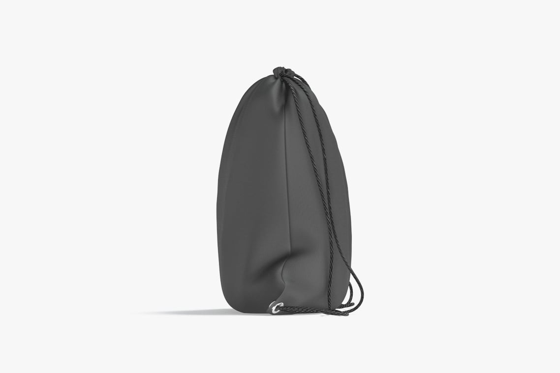 Black Drawstring Bag 3D Model on Yellow Images Creative Store - 145017
