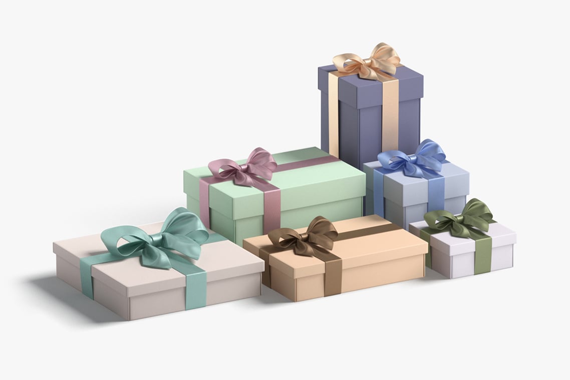 Gift boxes set - 6 box shapes 3D Model on Yellow Images Creative Store ...