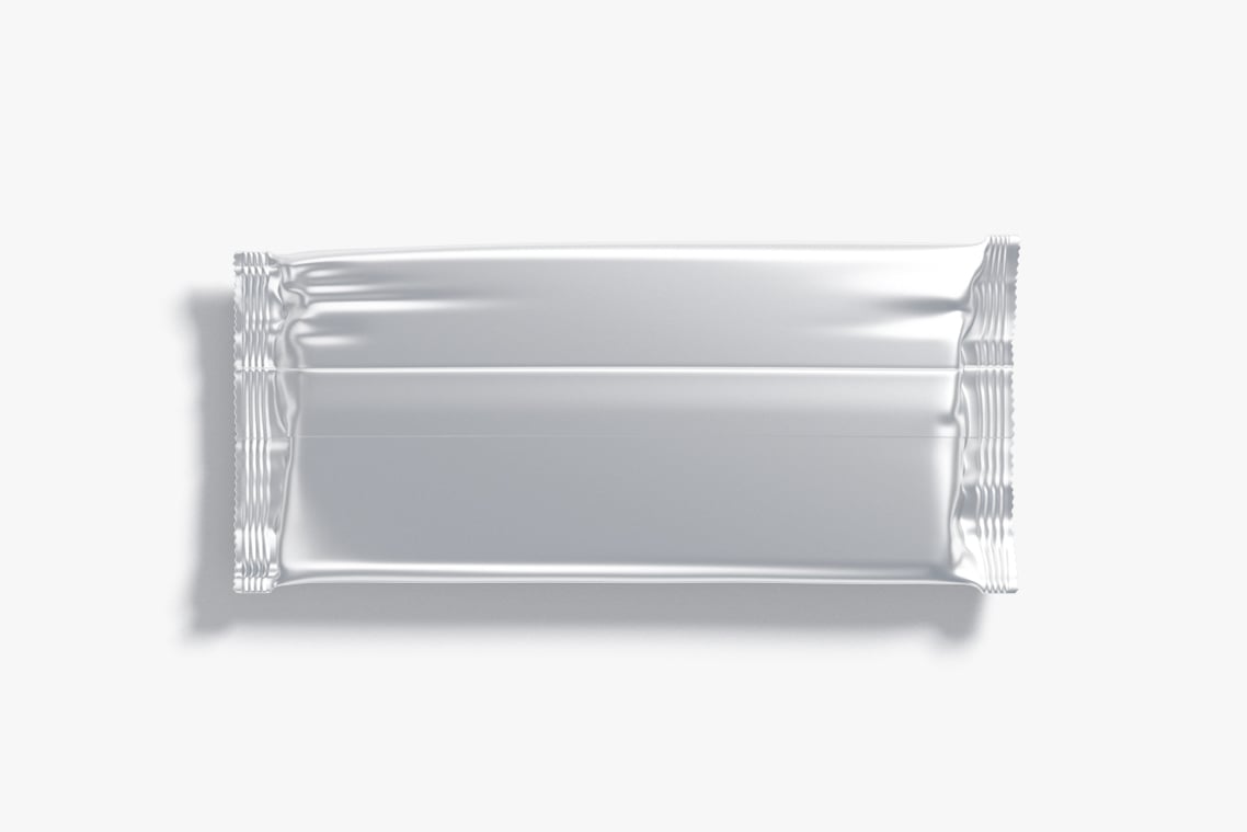 Foil Chocolate Bar - wide food snack wrapper 3D Model on Yellow Images ...