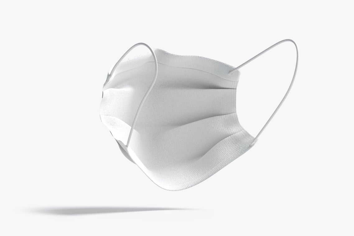 Medical Face Mask 3D Model on Yellow Images Creative Store - 145032