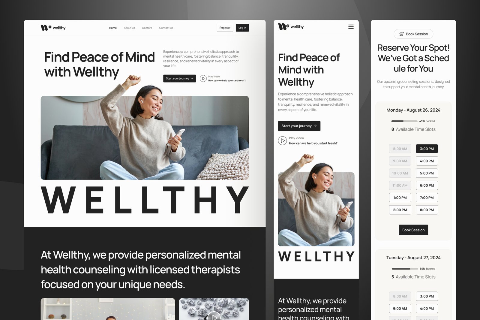Wellthy - Mental Health Website on Yellow Images Creative Store - 143413
